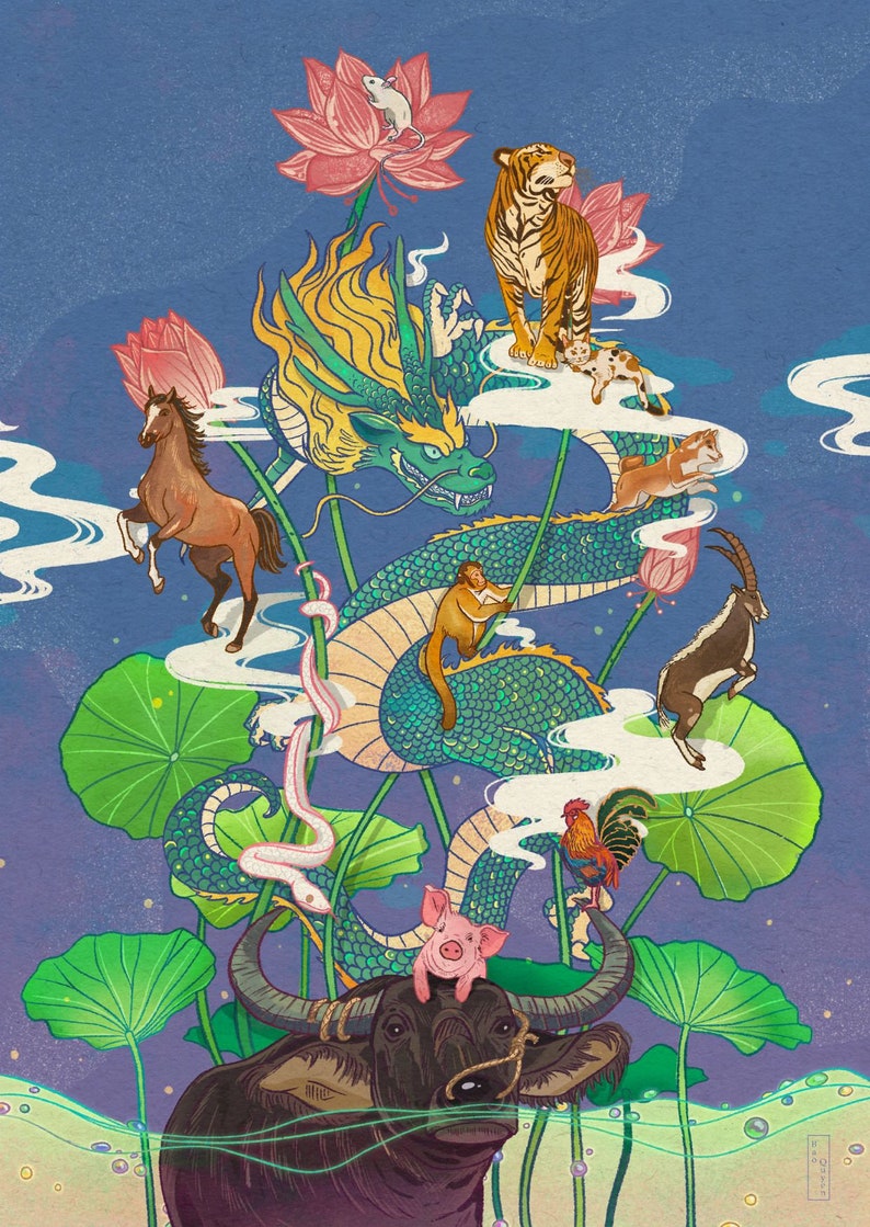 Vietnamese Zodiac Signs Vietnam Art Vietnam Illustration - Etsy