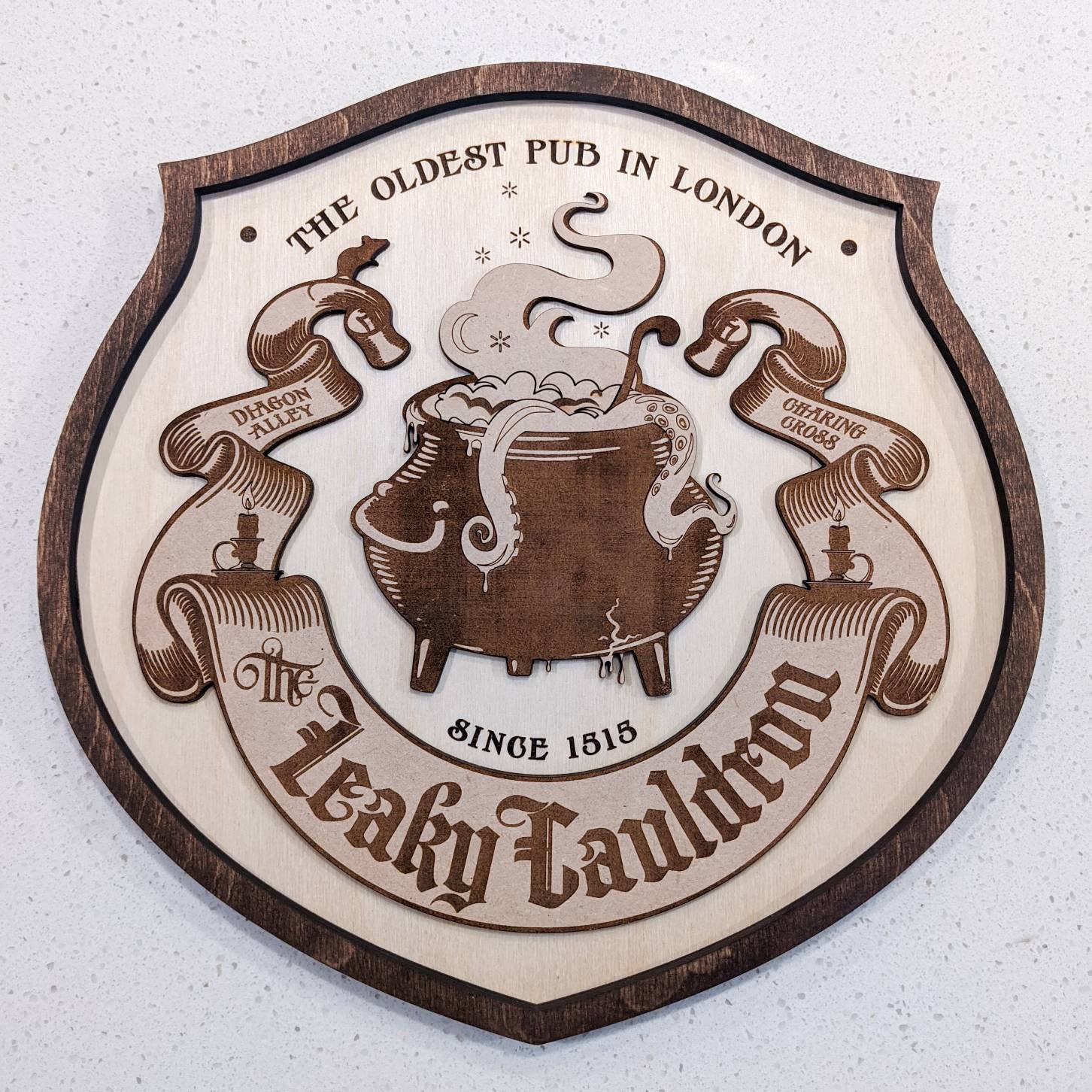 3D Leaky Cauldron Engraved Wood Movie Prop Sign Harry Potter | Etsy