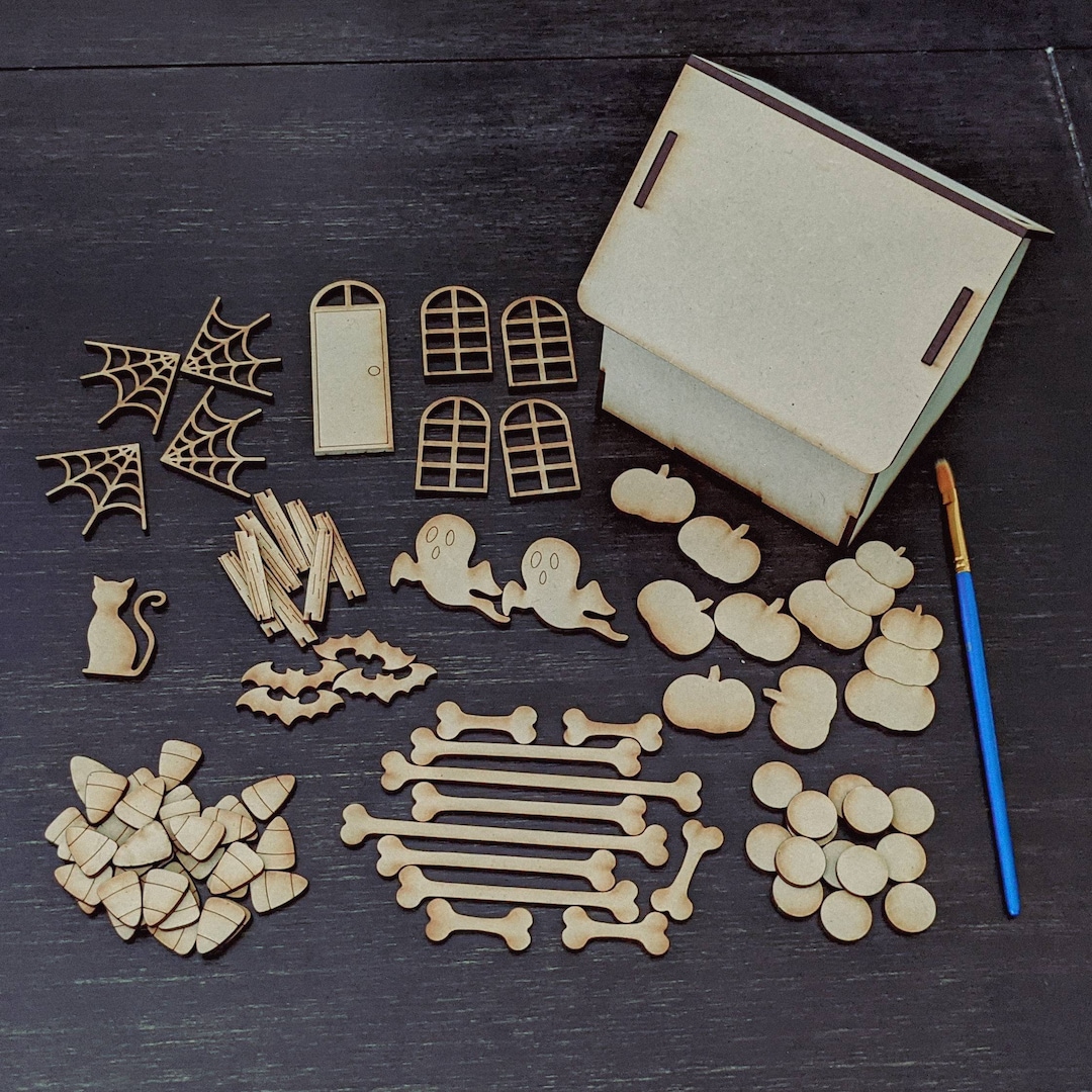DIY Halloween Gingerbread House Kit - Paint and Assemble With Over 90 ...