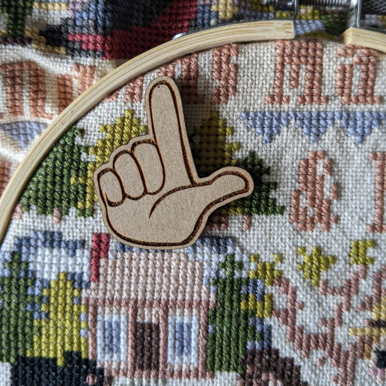 Custom Sign Language Cross Stitch Needle Minder Choose your | Etsy