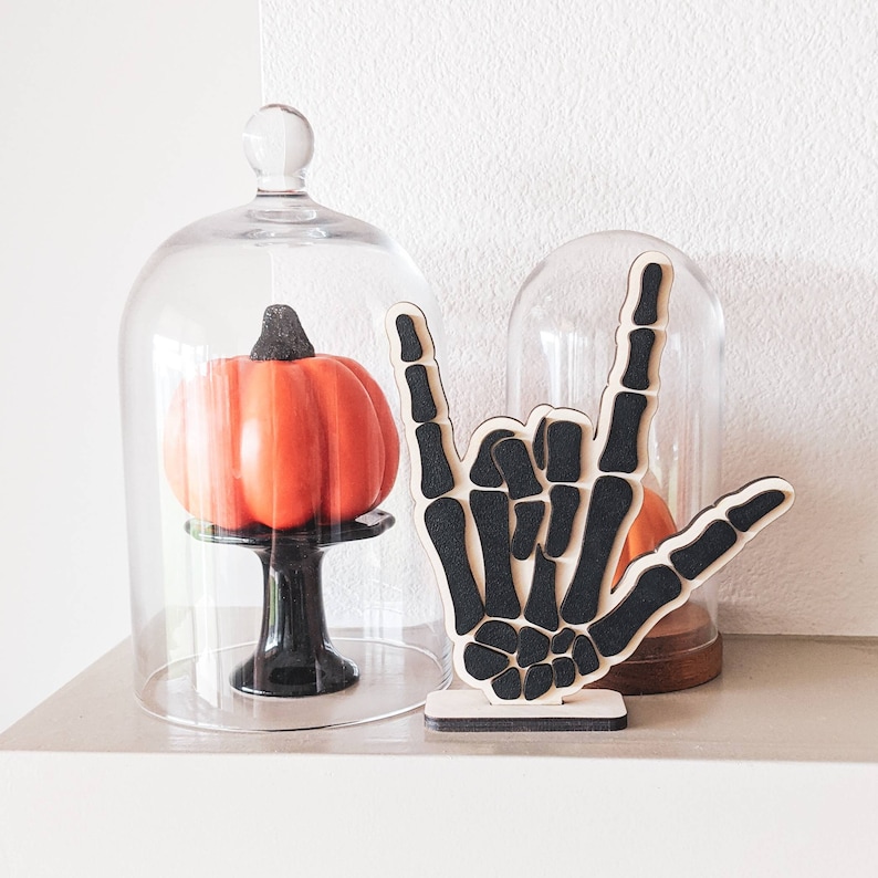 ASL - I Love You Skeleton Hand 3D Halloween Sign - Etsy