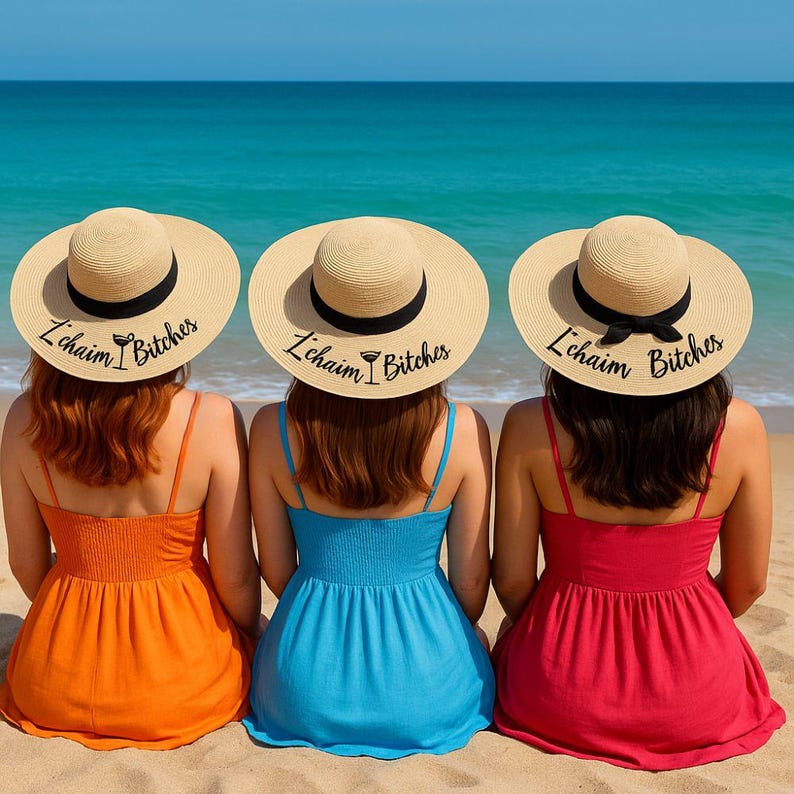 Custom Sun Hat, Personalized Beach Hat, Bridesmaid Beach Hat ...