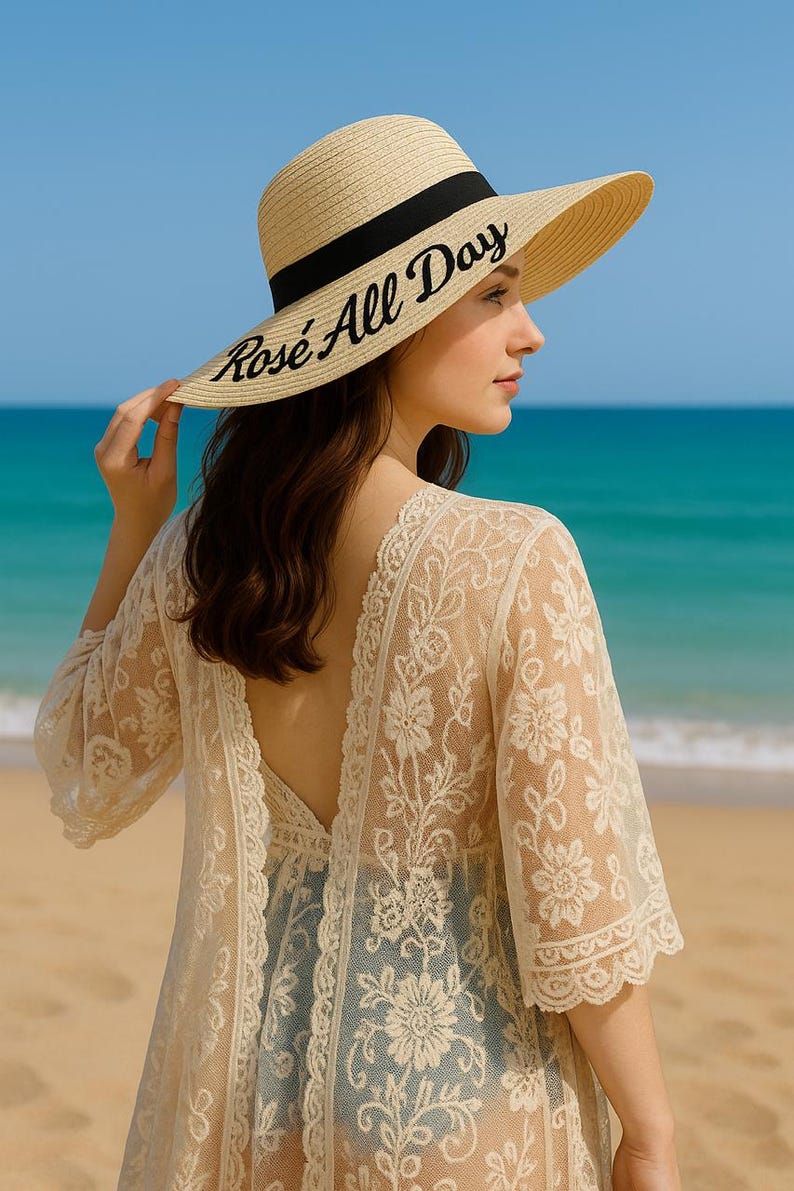 Custom Sun Hat, Personalized Beach Hat, Bridesmaid Beach Hat ...