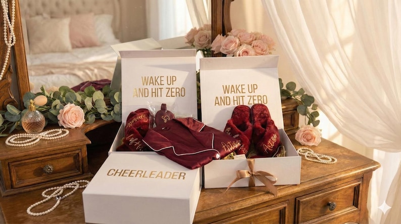 Luxury Team Logo Pajama Set Box • Custom Branding • Competition ...