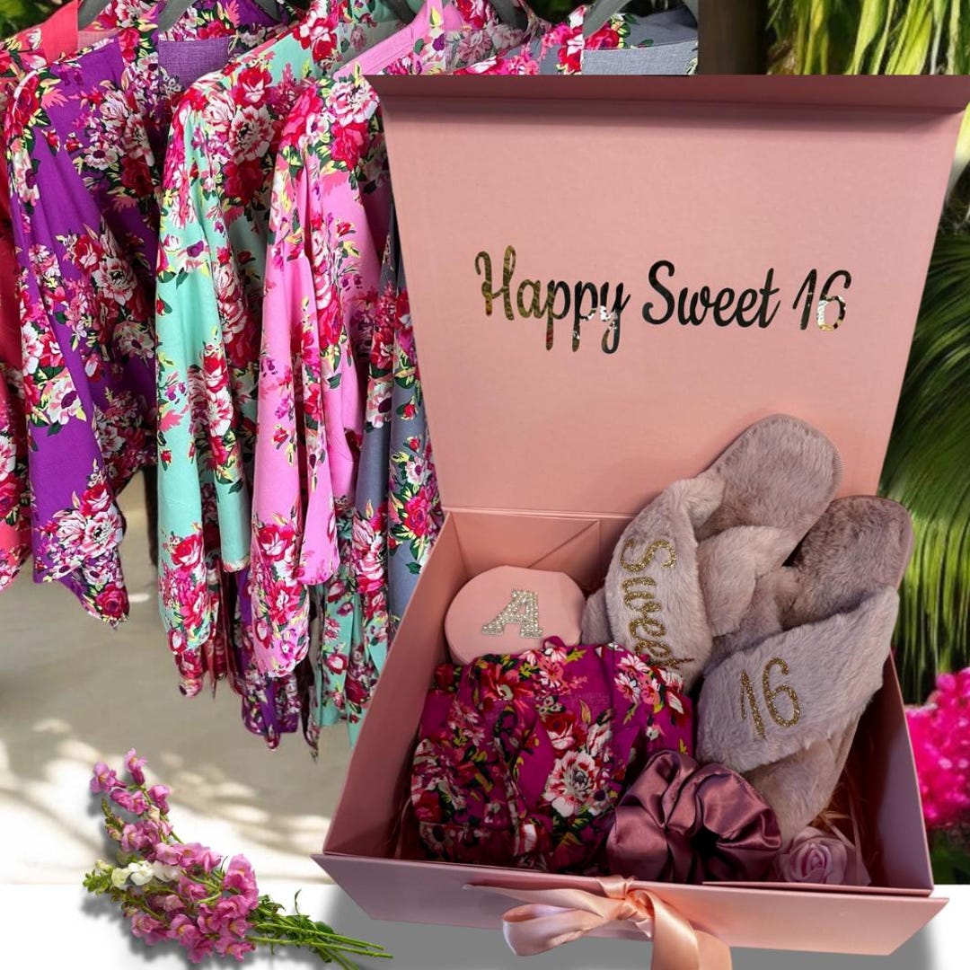 Sweet Sixteen Celebration Luxury Gift , Sweet 16 Gift Box, Floral ...