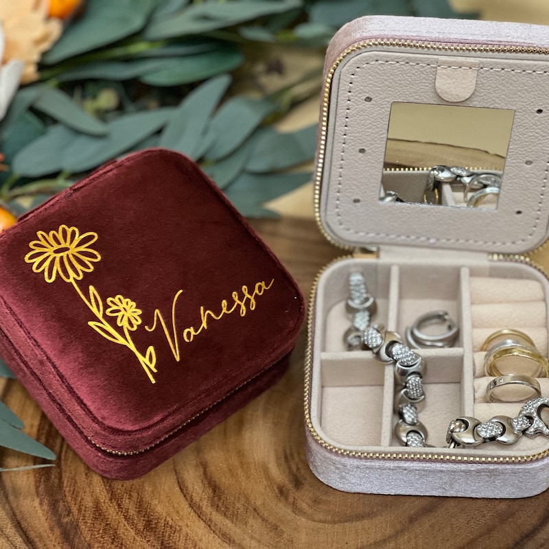 Custom Jewelry Box Maroon - Etsy