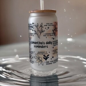 Custom Name Daily Reminders Glass Tumbler Bridesmaid Gifts Daily ...
