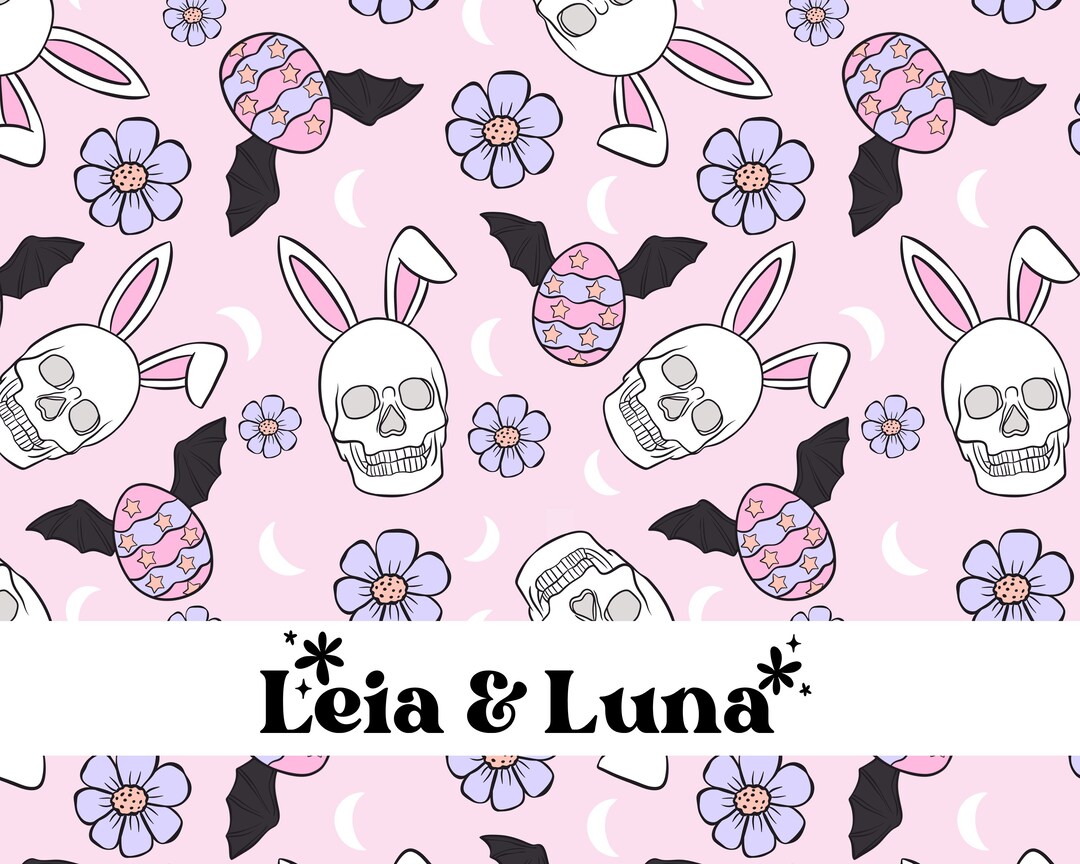 Pastel Goth Easter Skull Floral Seamless Pattern (digital Download) - Etsy
