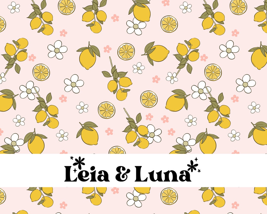 CLEMENTINE LEMON | Pink Spring Lemon Seamless Digital Pattern, Seamless ...