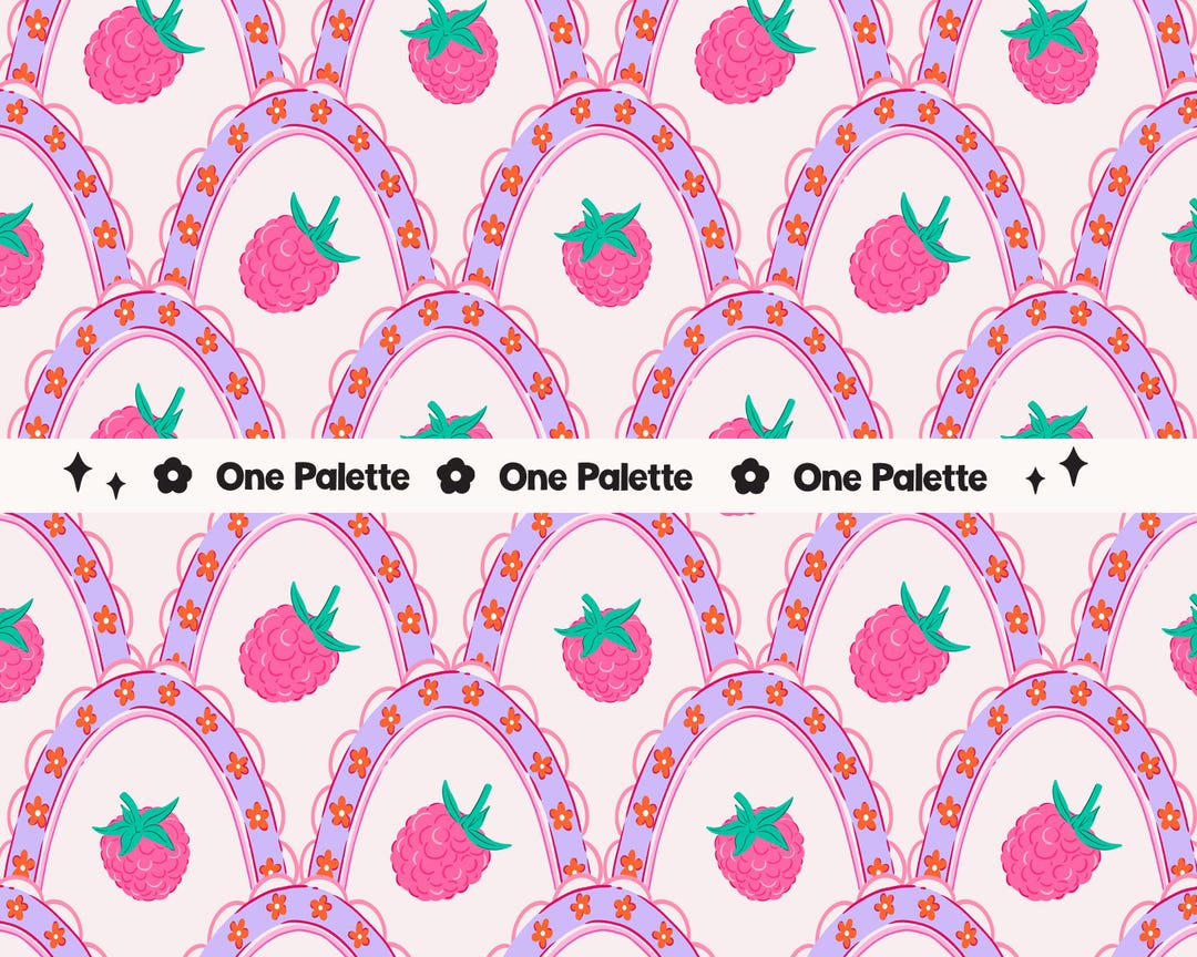 FAYE | Berry Spring Floral Seamless Digital Pattern, Seamless Repeat ...
