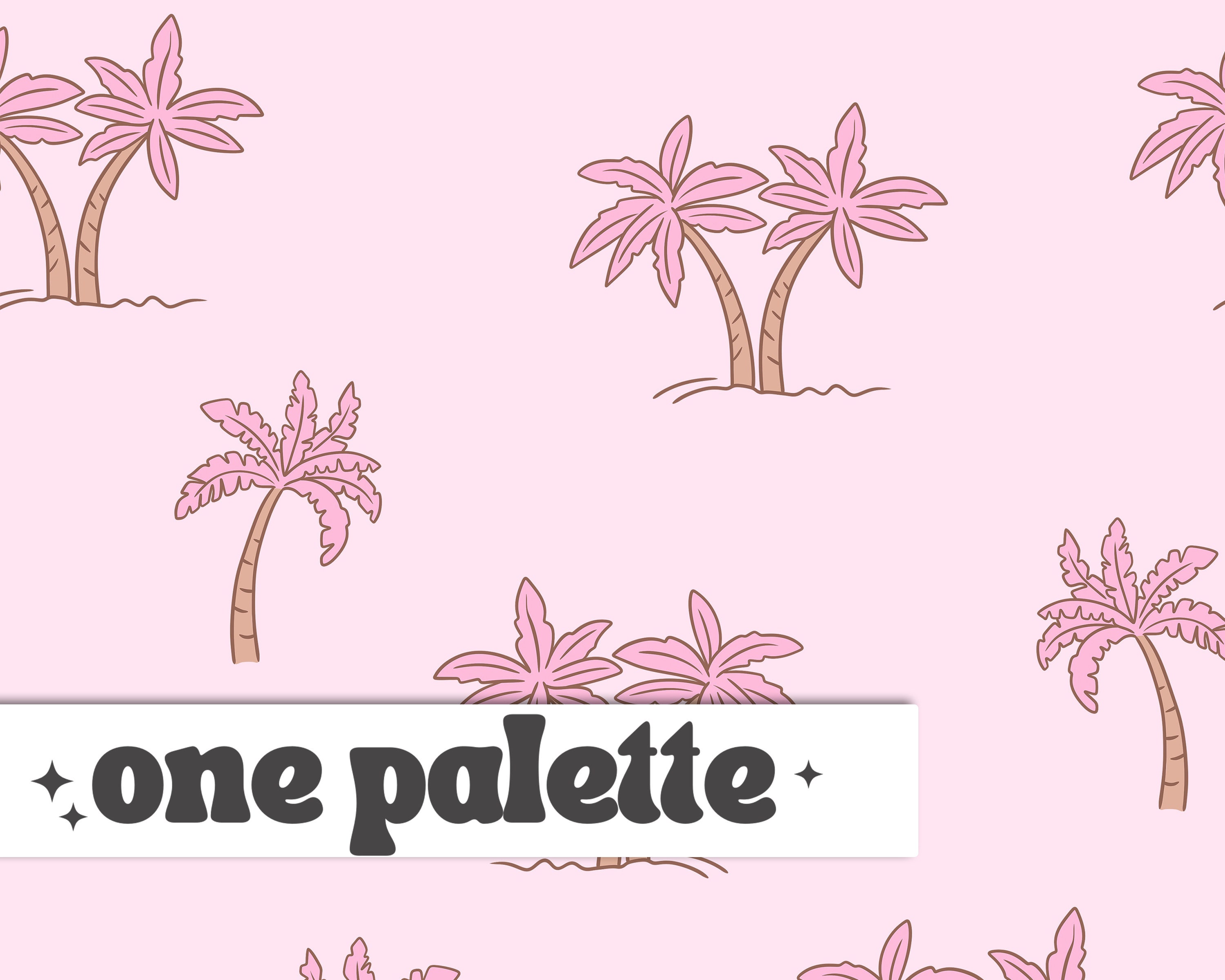 PINK PALMS Summer Beach Pastel Palm Tree Seamless Digital - Etsy