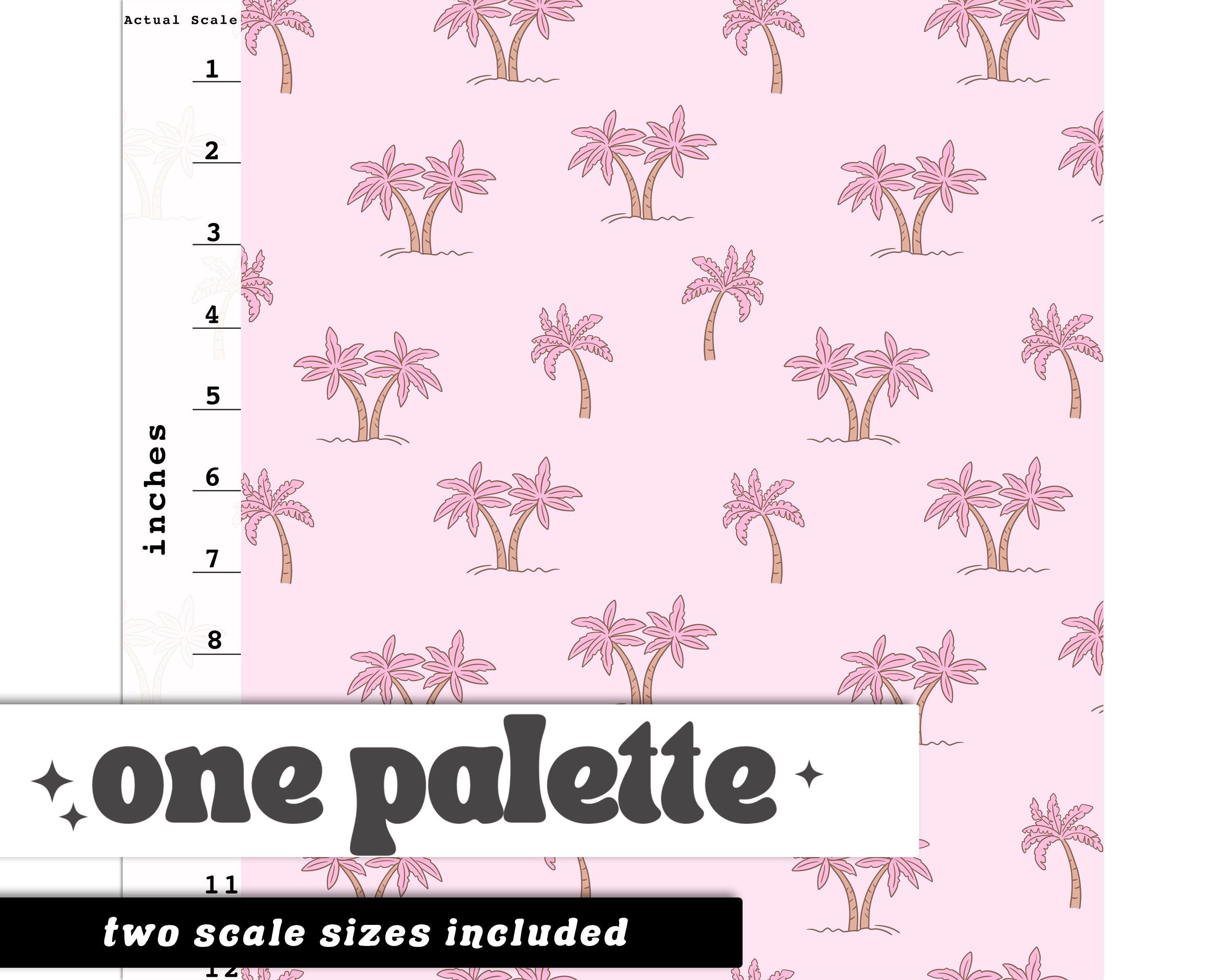 PINK PALMS Summer Beach Pastel Palm Tree Seamless Digital - Etsy