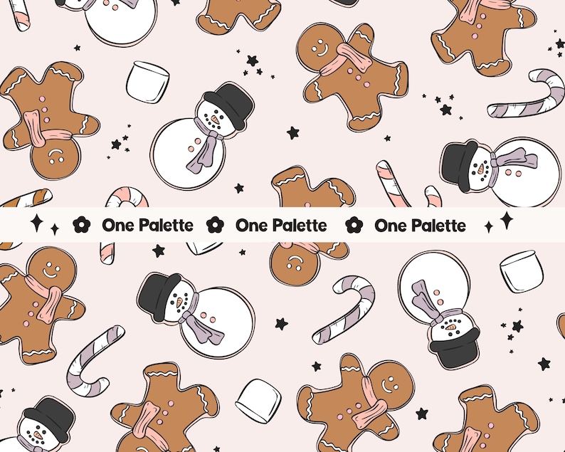 Gingerbread Snowman Christmas Fabric Pattern (digital Download) - Etsy