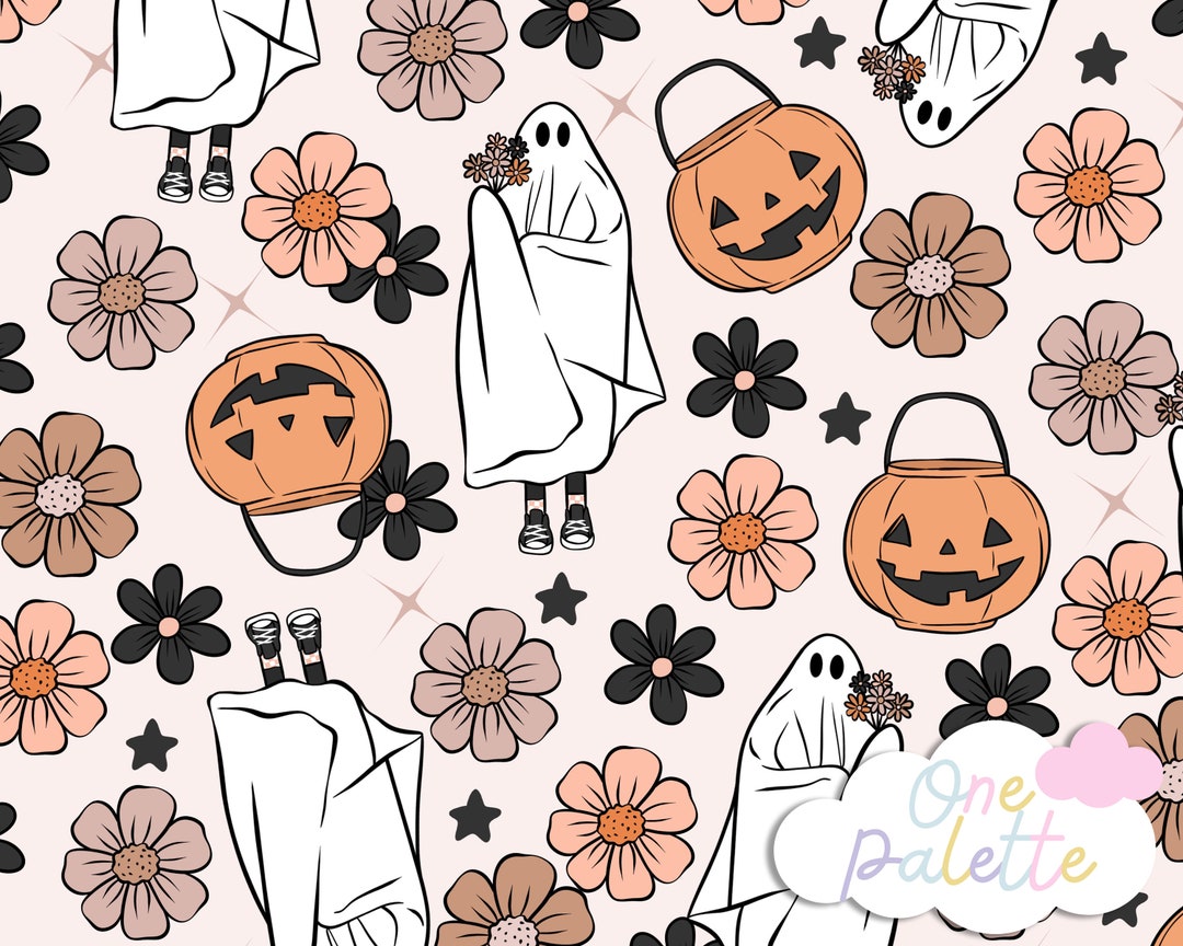 ZOEY | Boho Floral Halloween Spooky Gothic Sweet Seamless Digital ...