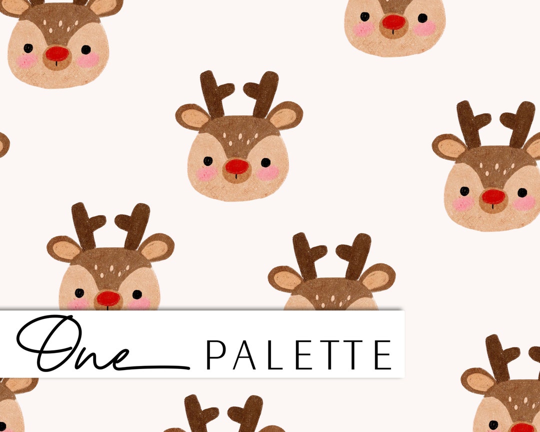 RUDOLPH | Reindeer Christmas Seamless Digital Pattern, Rudolph ...