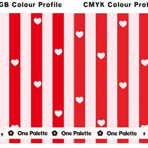 Red Stripe Heart Seamless Pattern: Valentine's Day Fabric (digital ...