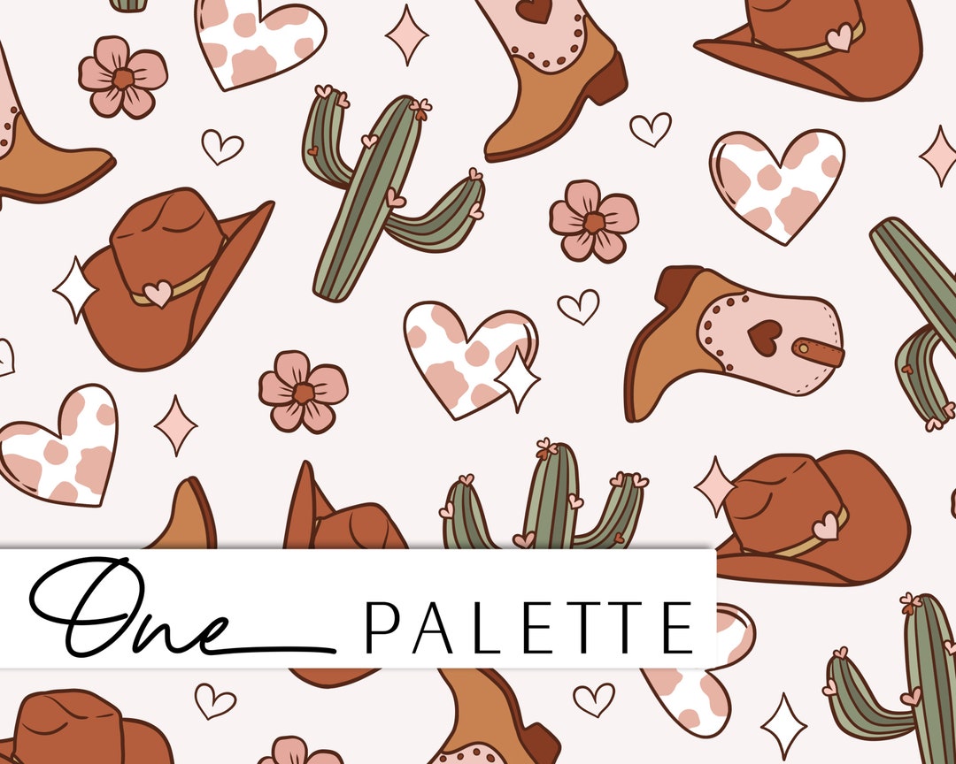 COWBOY VALENTINE | Valentines Day Seamless Digital Pattern, Western ...