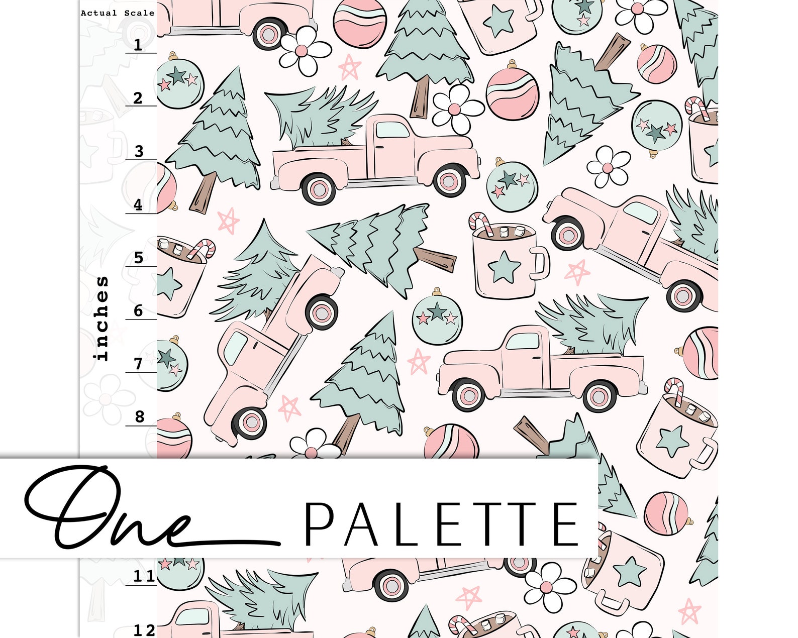SWEET CHRISTMAS V1 | Pastel Christmas Seamless Digital Pattern, Sweet ...