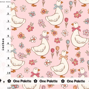 APRIL | Spring Ducks Floral Seamless Digital Pattern, Seamless Repeat ...
