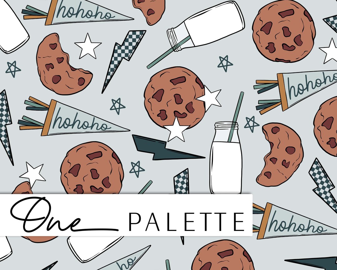 RILEY | Milk and Cookies Christmas Seamless Digital Pattern, Boy ...