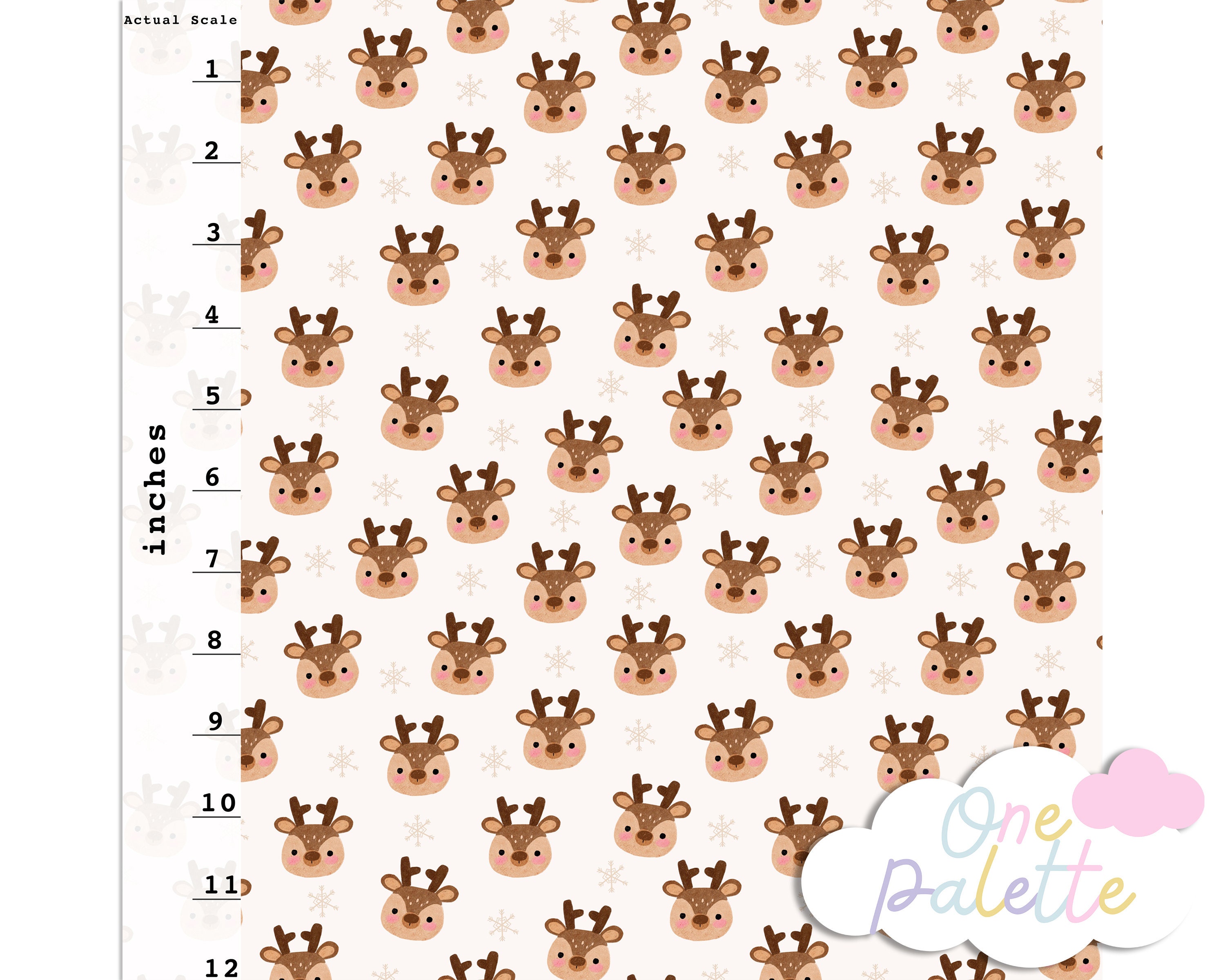 Reindeer Christmas Seamless Pattern: Rudolph Fabric File (digital ...