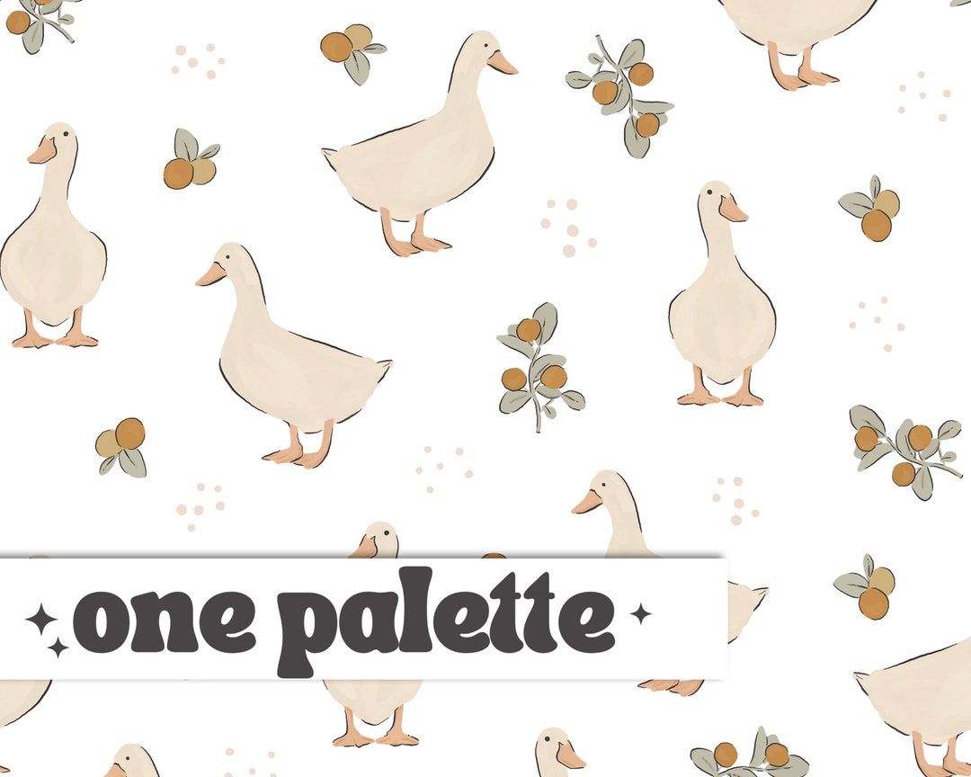 DUCKY | Floral Minimal Ducks Seamless Digital Pattern, Spring Seamless ...