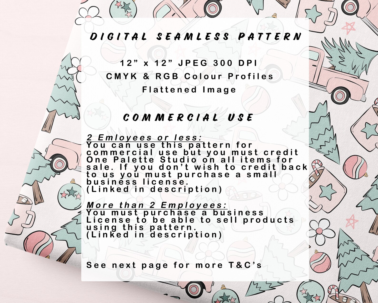 SWEET CHRISTMAS V1 | Pastel Christmas Seamless Digital Pattern, Sweet ...