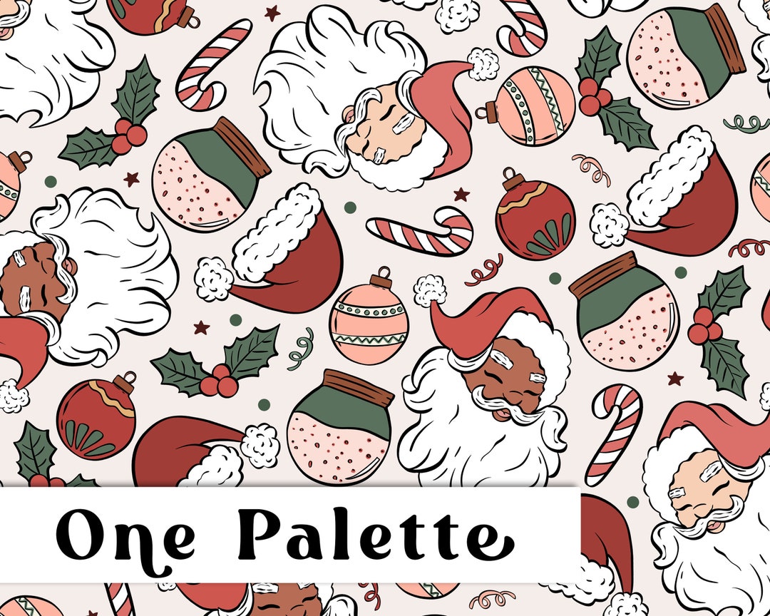 SANTA | Santa Claus Christmas Seamless Digital Pattern, Trendy ...