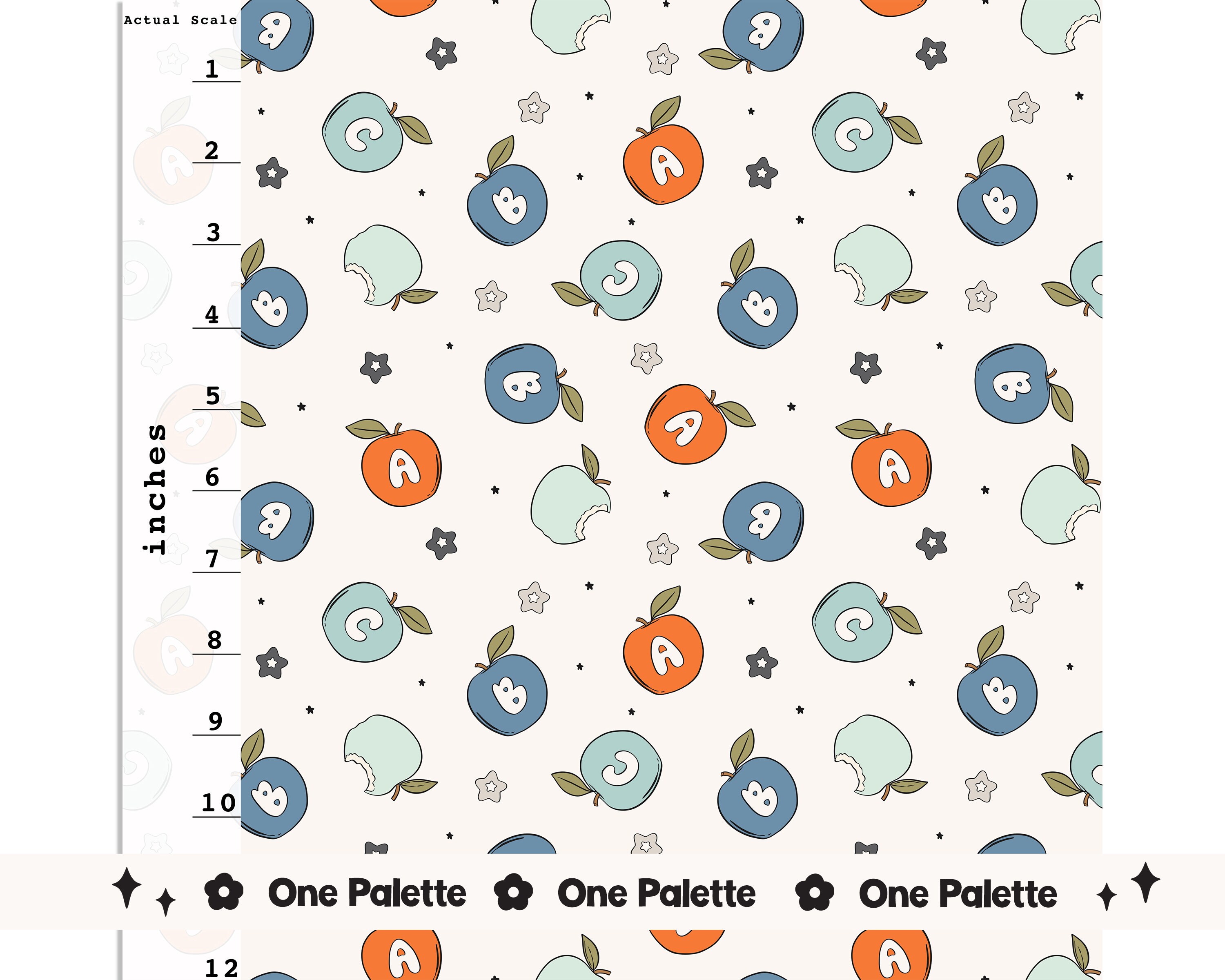 Back to School Apples Alphabet Seamless Pattern (digital File) - Etsy