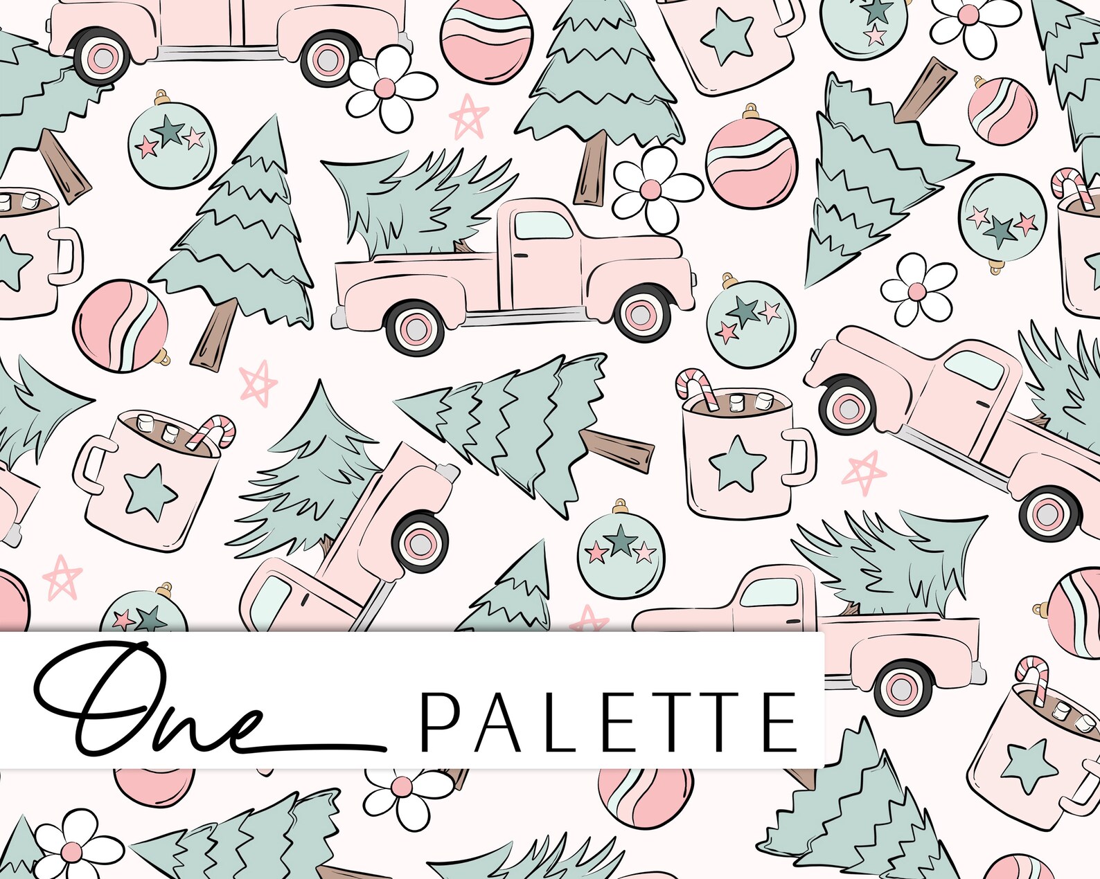 SWEET CHRISTMAS V1 Pastel Christmas Seamless Digital - Etsy