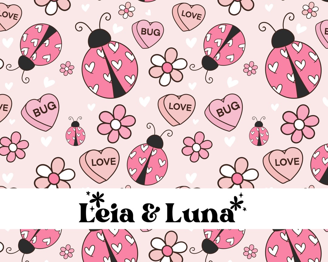 LOVE BUG | Valentines Lady Beetle Seamless Digital Pattern, Seamless ...