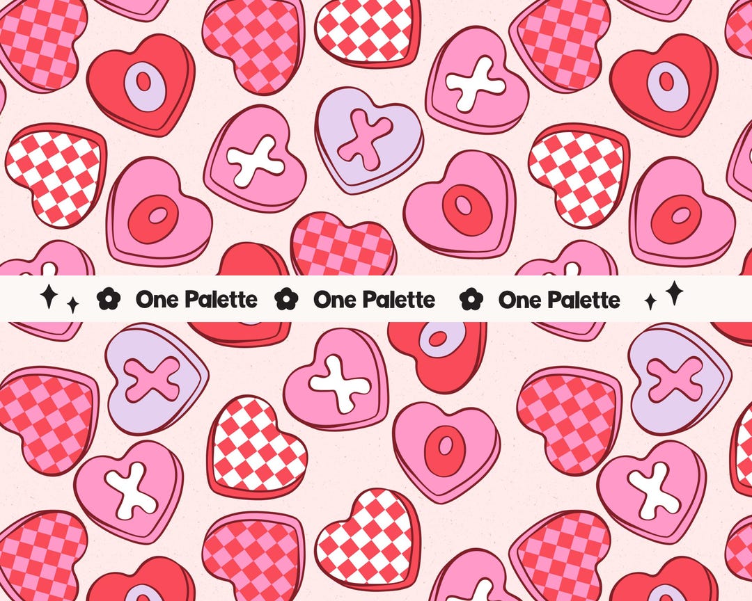 HEART CANDY | Pink and Purple Valentines Day Seamless Digital Pattern ...