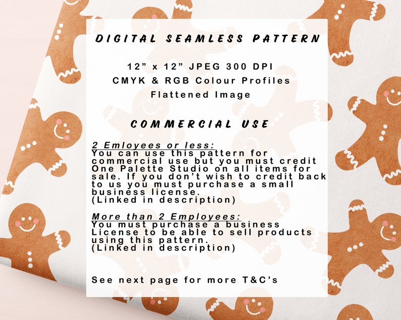 Gingerbread Man Christmas Fabric Pattern: Seamless Repeat File (digital ...