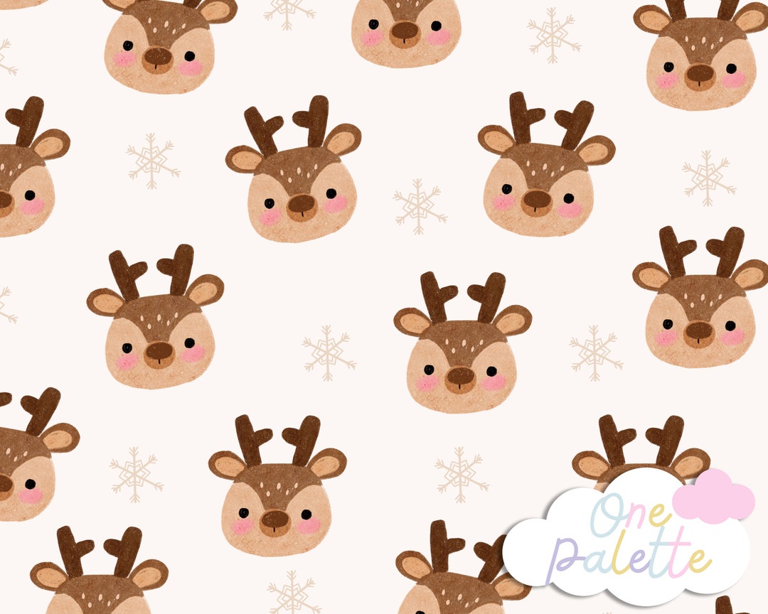 RUDOLPH V4 | Reindeer Christmas Seamless Digital Pattern, Rudolph ...