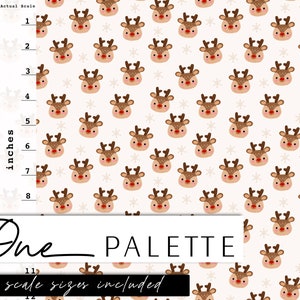 Reindeer Christmas Seamless Pattern: Rudolph Fabric File (digital ...