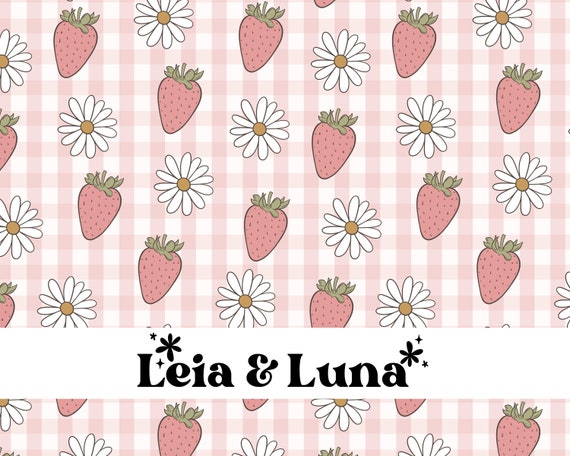 STRAWBERRY FIELDS GINGHAM Coordinate Pink Gingham Seamless - Etsy