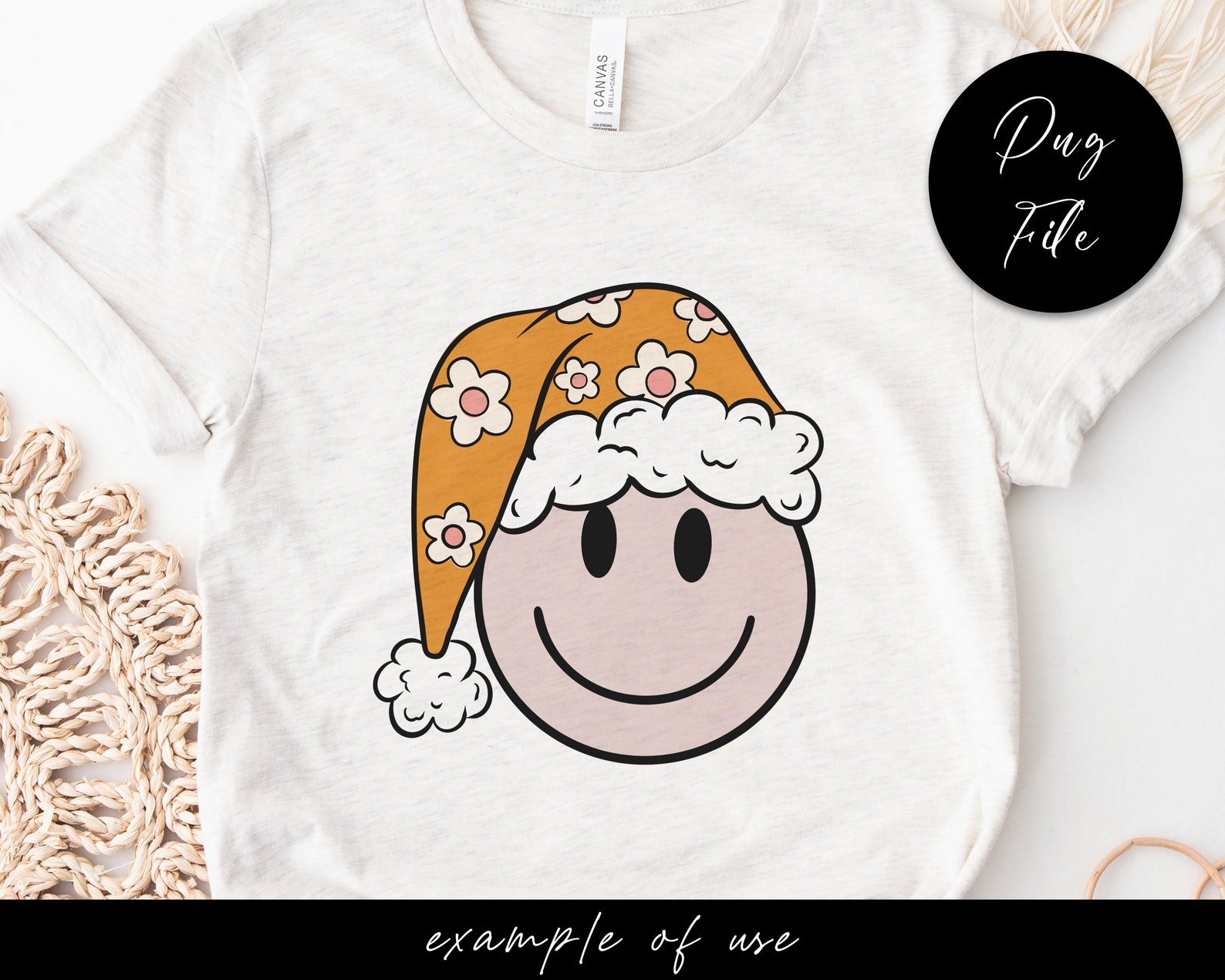 Retro Smiley Christmas Smiley Matching Clipart Digital - Etsy