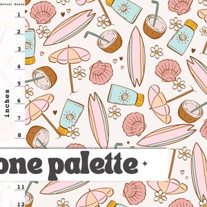 BONDI GIRL | Summer Beach Boho Seamless Digital Pattern, Boho Seamless ...