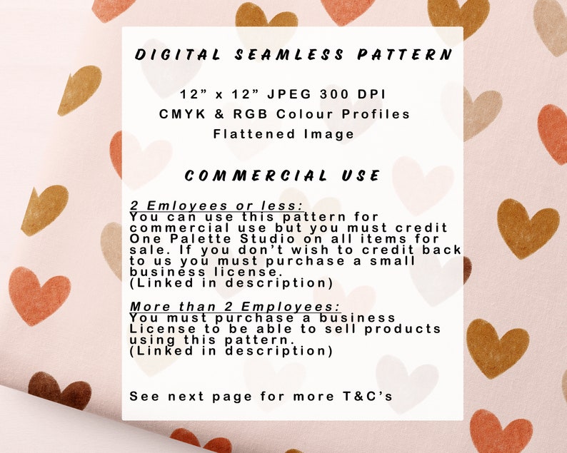 Boho Hearts Seamless Pattern: Valentines Fabric File (digital Download ...