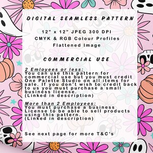 Floral Ghost Halloween Seamless Pattern: Spooky Skull Fall File ...