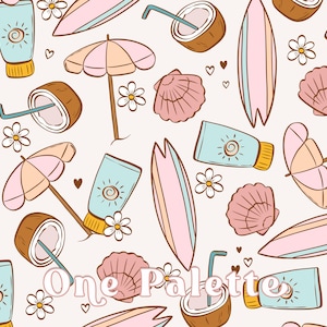 BONDI GIRL | Summer Beach Boho Seamless Digital Pattern, Boho Seamless ...