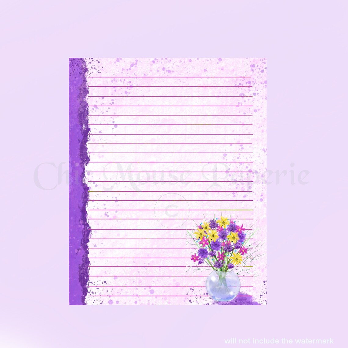 Flower Bouquet Journal Page Instant Download Printable 8 X 10 Jpeg ...