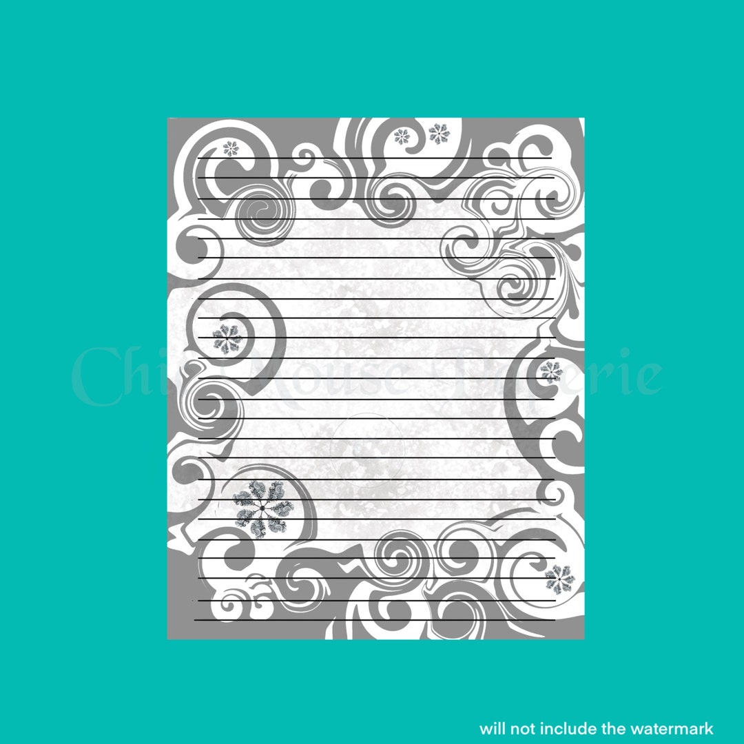 Journal Page Instant Download Printable 8 X 10 Jpeg Black Abstract ...