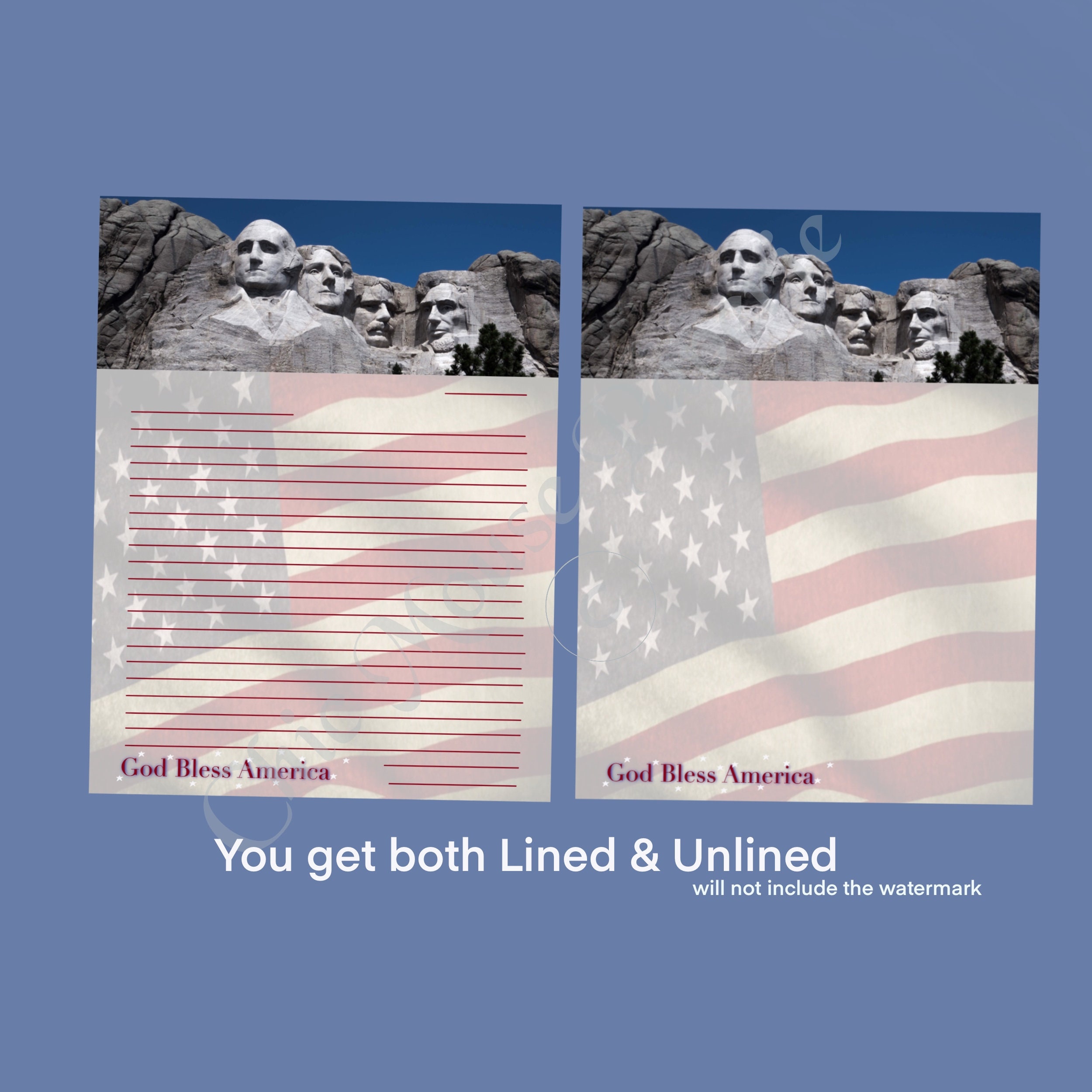 Mt. Rushmore Printable Stationery God Bless America Photography Digital ...