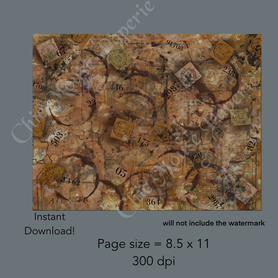 Junk Journal Master Board Background Grungy Printable Collage ...