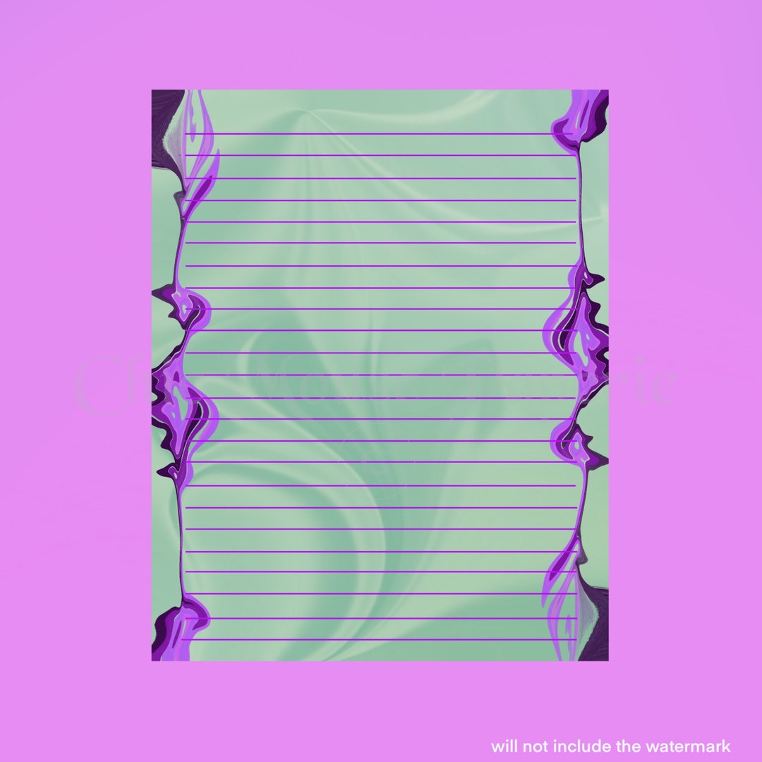 Purple Abstract Journal Page Instant Download Printable 8 X 10 Jpeg ...