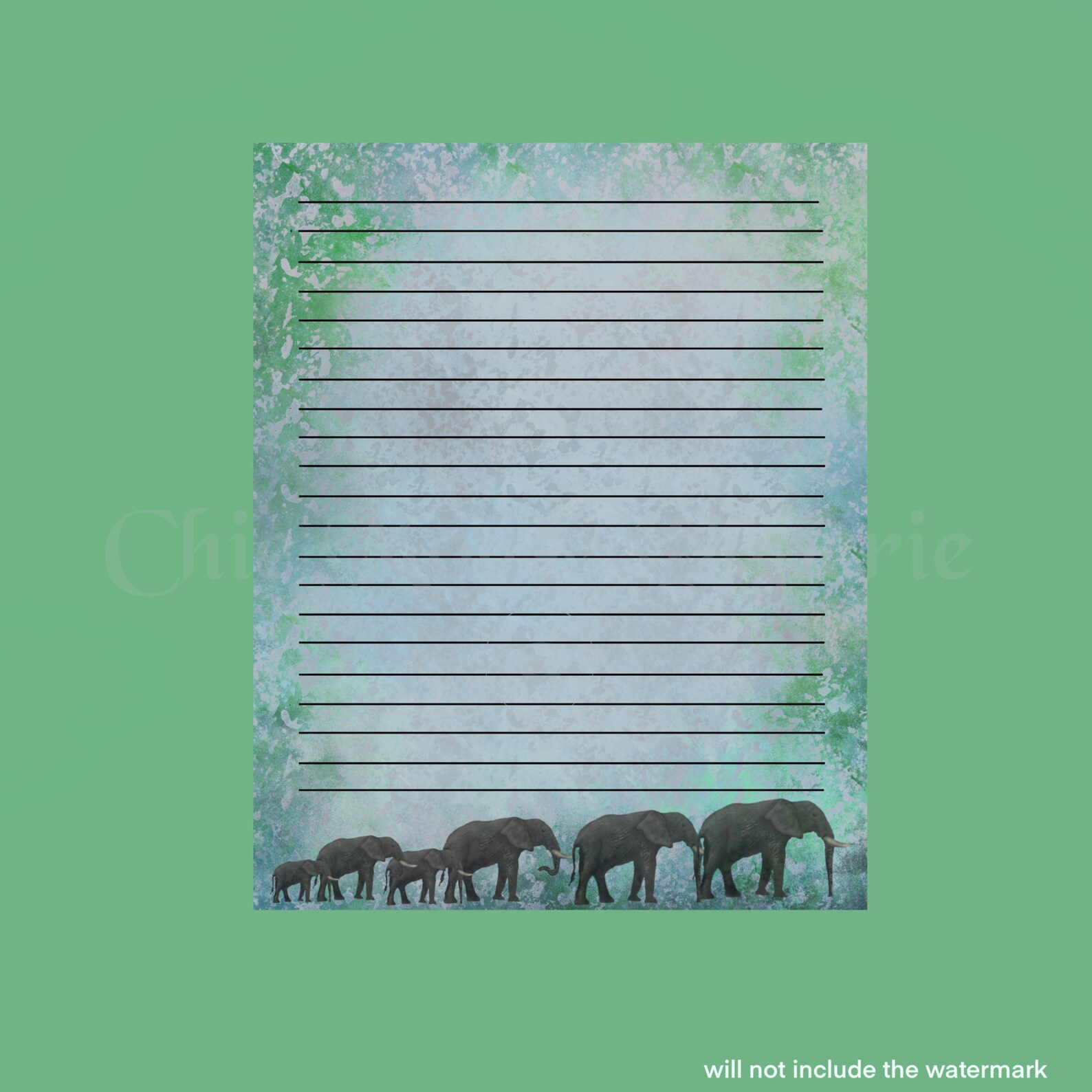 Elephant Family Journal Page Instant Download Printable 8 X 10 Jpeg ...