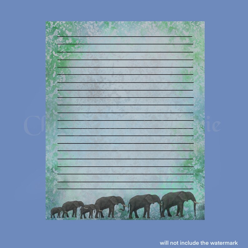 Elephant Family Journal Page Instant Download Printable 8 X 10 Jpeg ...