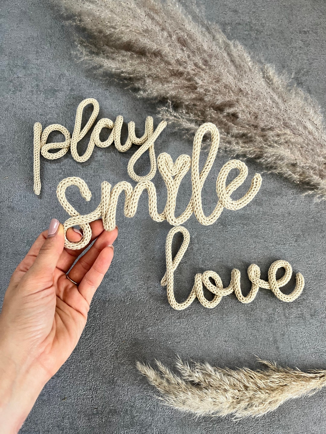 10 Cm Personalized Lettering Made of Wool and Wire Name Lettering Door ...