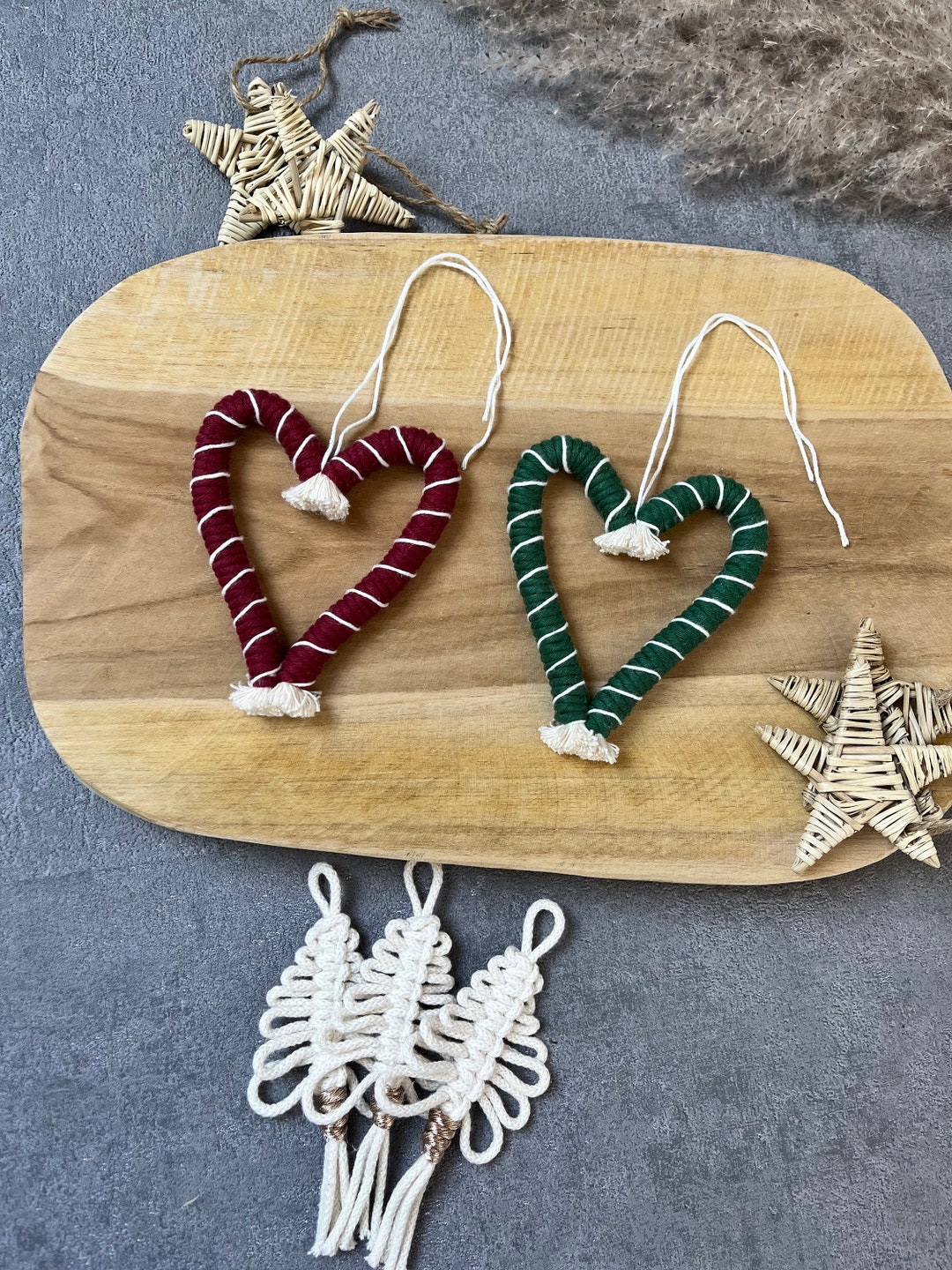 Buy Macrame Candy Cane Secret Santa Gift Ornament Personalized ...